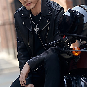 Midir&Etain Celtic Cross Necklace for Men Sterling Silver Irish Knot Celtic Cross Necklace Black Pendant Crucifix Necklace Jewelry Gifts for Men Women