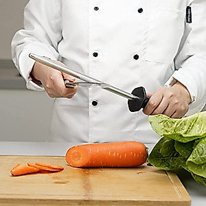 SHARPAL 119N Diamond Solid Sharpening Steel Knife Blade Sharpener Honing Rod Professional Kitchen Chef Stick