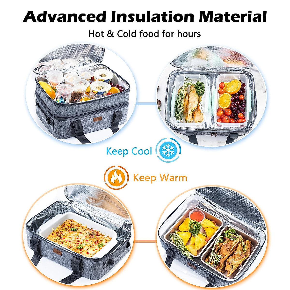 BAGSPRITE Expandable Insulated Casserole Carrier for Hot or Cold Food, Casserole Dish Carrying Case,Thermal Lasanga Lugger Tote for Pockluck, Parties, Picnic, Fits 9" x 13" Baking Dish, Fancy Panz