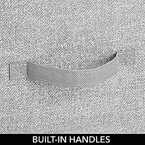 mDesign Tall Dresser Storage Tower Stand with 4 Removable Fabric Drawers - Steel Frame, Wood Top Organizer for Bedroom, Entryway, Closet - Lido Collection - Gray