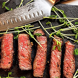 Zelite Infinity Santoku Knife 7 Inch, Santoku Chef Knife, Japanese Chef Knife, Japanese Knife, Chopping Knife, Santoku Knives - Japanese AUS-10 Super Steel 67-Layer Damascus Knife - Razor Sharp Knife