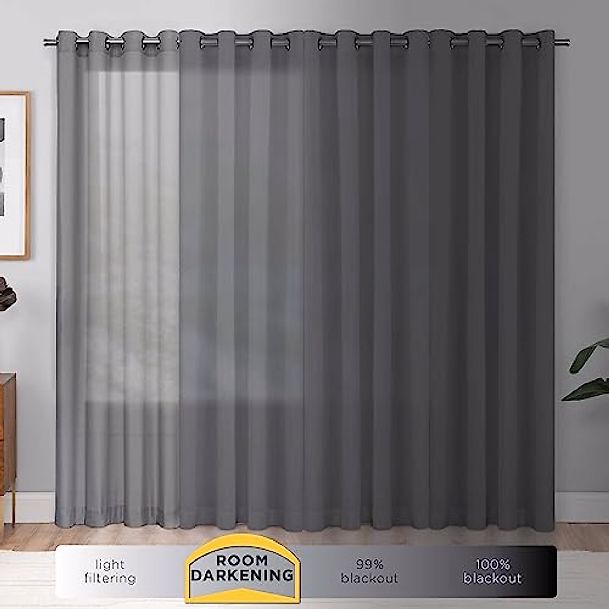 ECLIPSE Solid Thermapanel Modern Room Darkening Rod Pocket Window Curtain for Bedroom (1 Panel), 54" x 54", Merlot