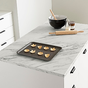 South Shore Amaro Kitchen Island with Storage, White Marble and White