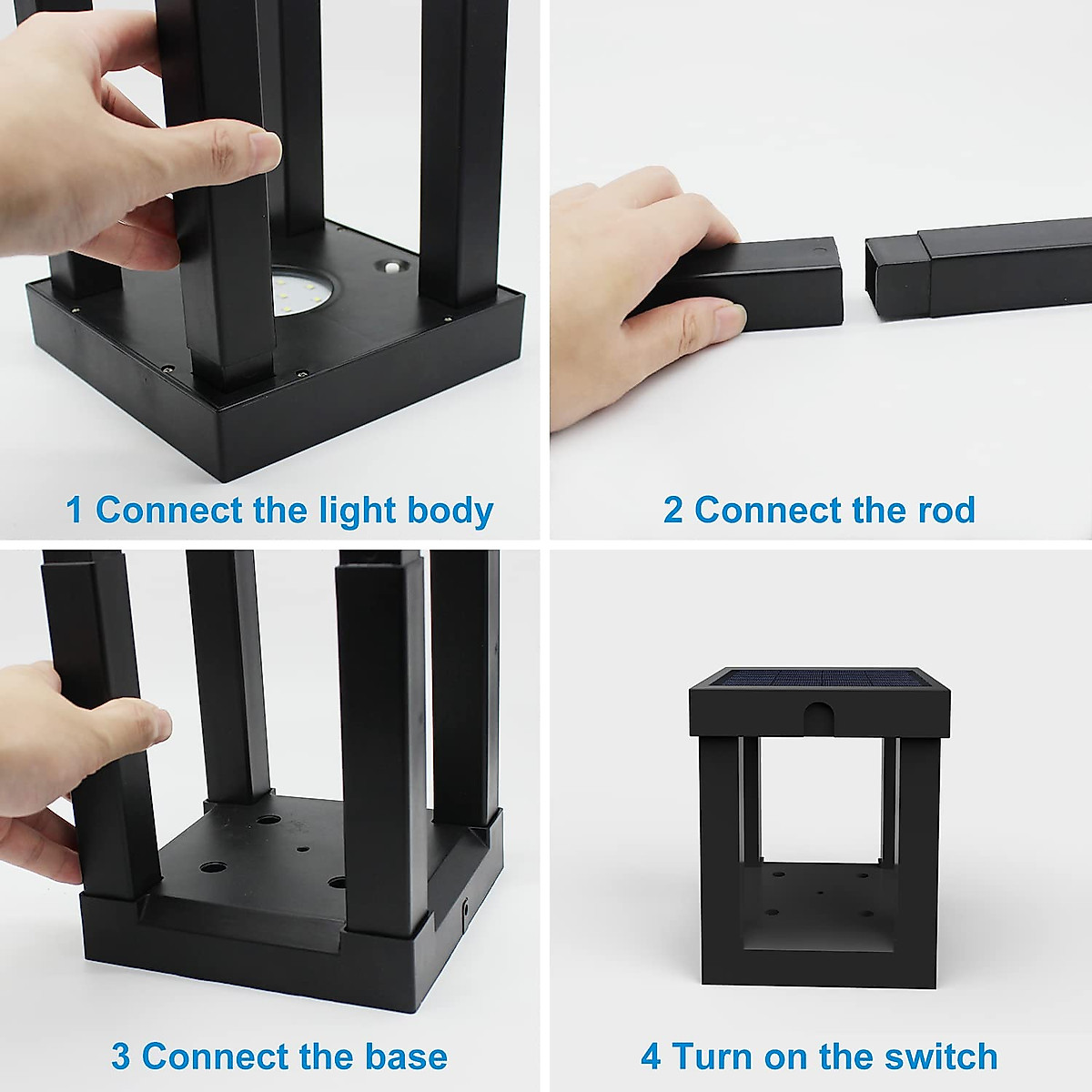 CORESLUX Solar Post Cap Light Lamp Outdoor Floor Lamp, Super Bright Solar Outdoor Lights Waterproof Landscape Path Lights for Garden Yard Walkway 2 Pack