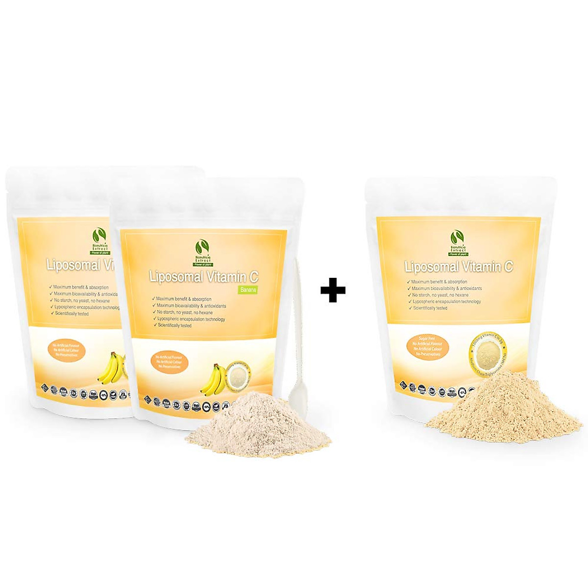 BIONUTRICIA EXTRACT Liposomal Vitamin C Dietary Supplement (2 Banana + 1 Original Set)