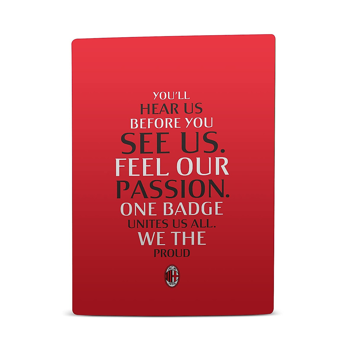 Head Case Designs Officially Licensed AC Milan Typography Art Vinyl Faceplate Sticker Gaming Skin Decal Cover Compatible with Sony PlayStation 5 PS5 Digital Edition Console and DualSense Controller