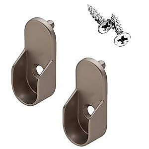 Phillco Closet Rod Kit - Oval Rod, 92 inch (2337mm) long with 6 end caps and center support. (Matte Nickel)