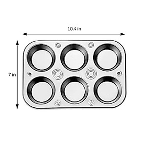 DecorRack 4 Pack Non-Stick Muffin Pans, 6-Cup, Bakeware for Baking Cupcakes (Pack of 4)