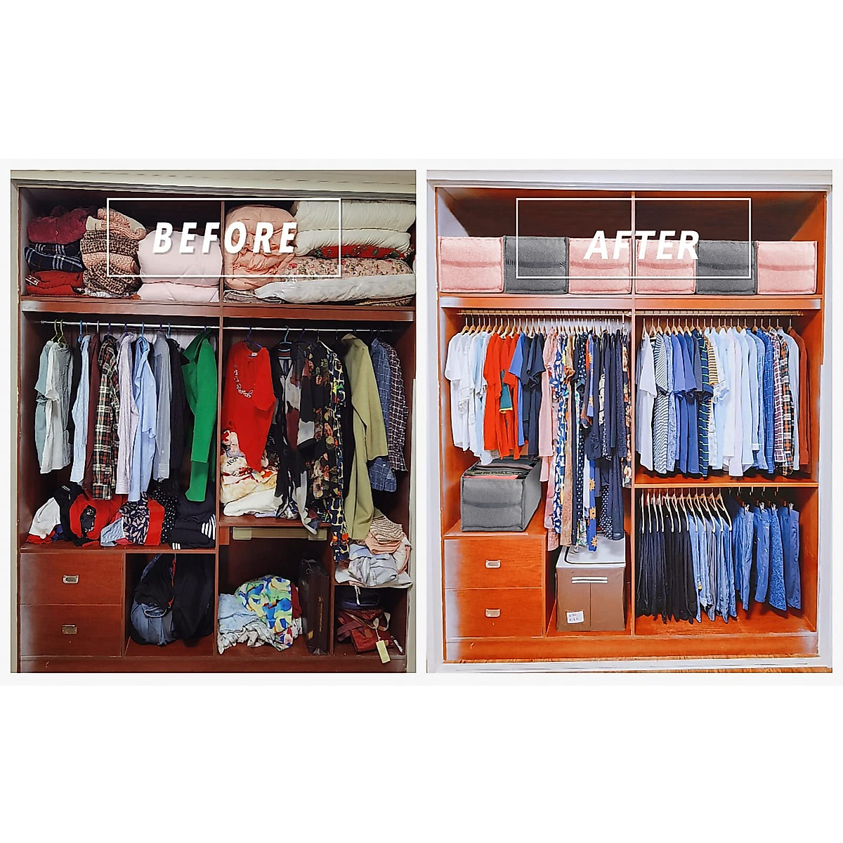 DOB SECHS Large 9 Grids Wardrobe Clothes Organizer, Upgraded Organizer for Folded Clothes, for Jeans, Underwear, Tight pants, Scarves, Sweater, T-Shirts, Dresses（Grey）