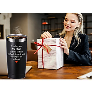 momocici Mentor Gifts 20 OZ Tumbler.A Truly Great Mentor Is Hard To Find And Impossible To Forget.Appreciation,Retirement,Goodbye,Farewell Gifts for Mentoring Teacher Boss Peer Mug(Black)