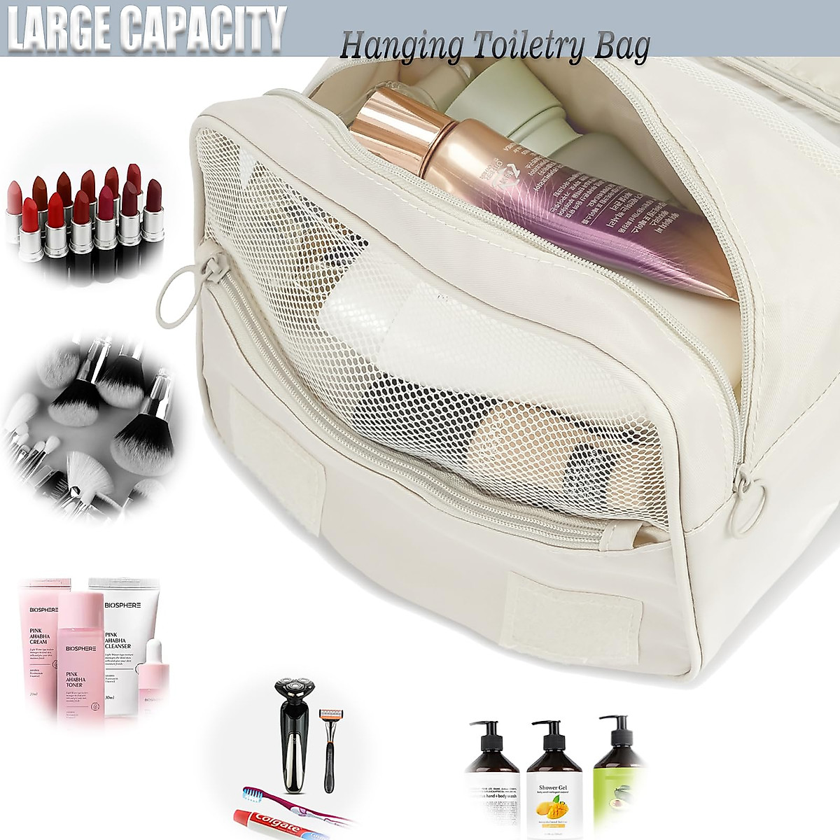 L&FY Multifunction Portable Travel Toiletry Bag Cosmetic Makeup Pouch Toiletry Case Wash Organizer