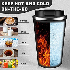 Insulated Coffee Tumblers with Flip Lid 12oz / 17oz, Stainless Steel Travel Coffee Mug Leak Proof, Vacuum Insulated Coffee Mug Thermos Cup, Keeps Cold and Hot for Coffee Tea