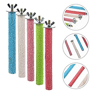 Ipetboom Bird Toys Parrot Toys Wood Bird Perch Stand 10pcs Parrot Grape Stick Standing Climbing Branch Rod Bird Cage Grinding Toy for Cockatiels Parakeet Random Color Bird Toys Parrot Toys