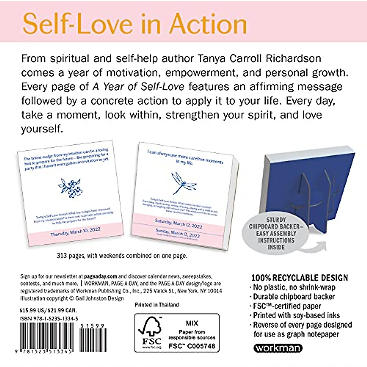 A Year of Self-Love Page-A-Day Calendar 2022: Daily Affirmations and Actions for Self-Compassion and Self Worth.