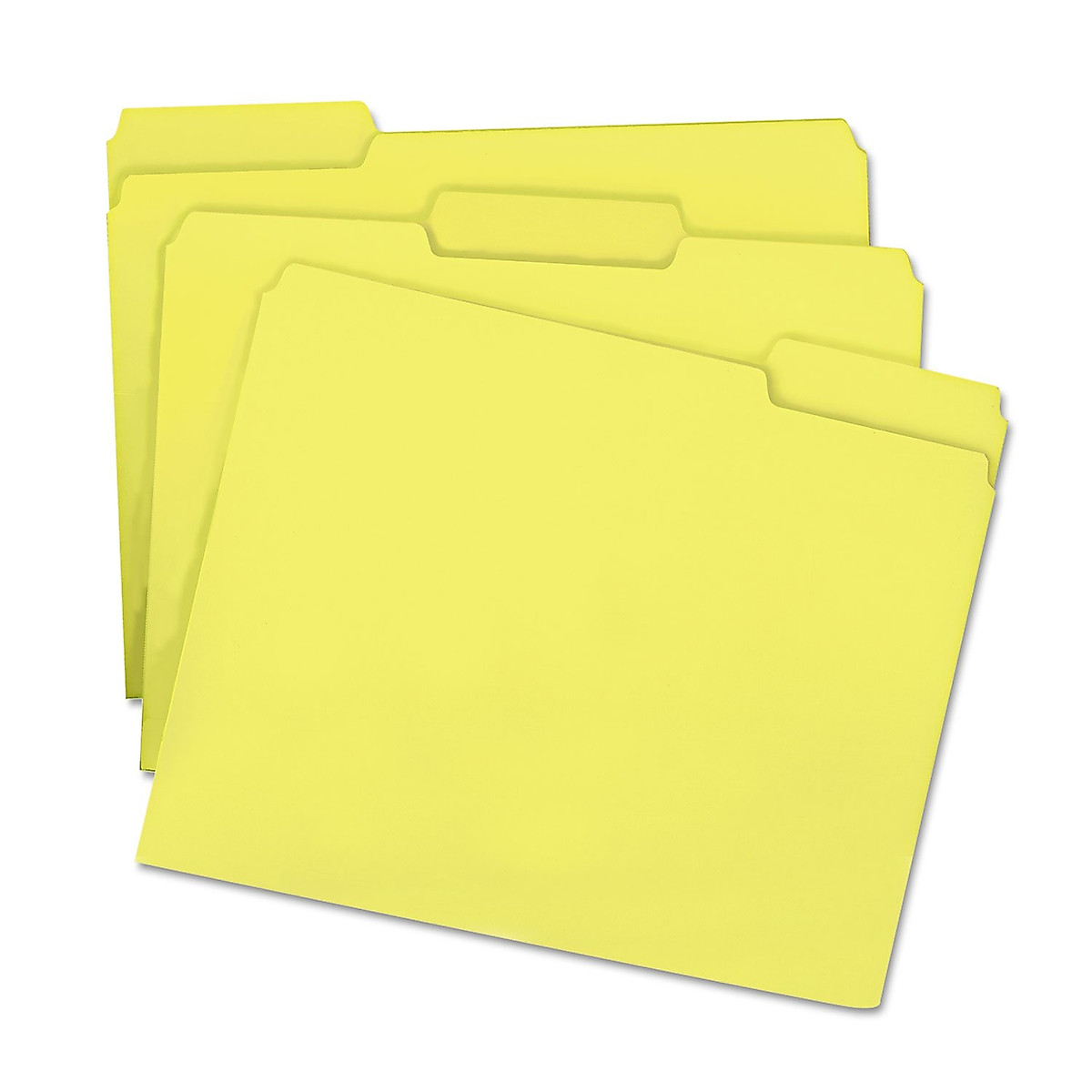 Smead 12943 File Folders 1/3 Cut Top Tab Letter Yellow 100/Box