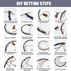 KPPKUEC Dream Catcher Craft,DIY Dream Catcher kit for Girls Moon Design Blue Wall Decor Catchers for Birthday Party Baby Shower Bridal Shower Wedding Nursery Baby Room Kids Xmas Gift Bedroom