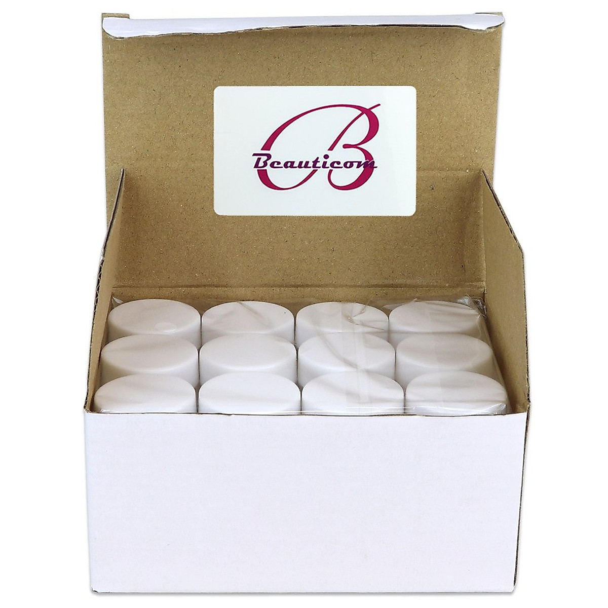 Beauticom High-Graded 7 Grams/7 ML (Quantity: 24 Packs) Thick Wall Crystal Clear Plastic LEAK-PROOF Jars Container with White Lids for Cosmetic, Lip Balm, Lip Gloss, Creams, Lotions, Liquids