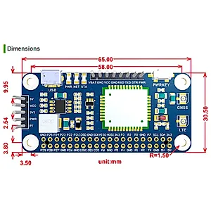NB-IoT/Cat-M(eMTC)/GNSS HAT for Raspberry Pi 4B/3B+/3B/2B/B+/A+/Zero/Zero W Based on SIM7080G,Globally Applicable,Onboard USB Interface and Voltage Translator SIM Card Slot Support ONLY 1.8V SIM Card