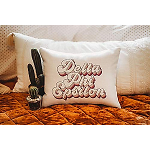 Sorority Shop Delta Phi Epsilon Pillow – Retro Design, 12" x 16" Lumbar Pillow Sorority