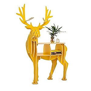 ROLTIN Storage Shelf DVD Bookcase Storage Rack Bookshelf Animal Shelf Male Deer Shape Flower Stand Model Room Coffee Table Clothing Store Landing Decoration (Size : 108 * 52 * 1