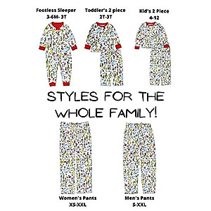 Dr. Seuss Grinch Cat in The Hat Infant Baby Footless Sleeper Pajamas (18 Months, White/Multi)