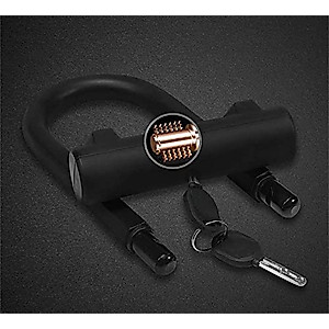 Bike Lock with Key, 1 Pack, Black, U-Lock, Beautiful Design