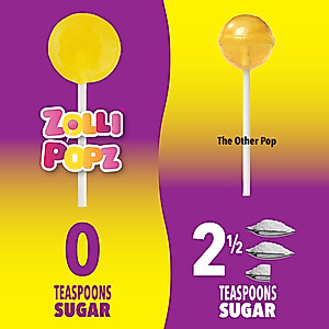 Zolli Vitamin C Sugar-Free Keto Lollipops - Immune Boosting, Natural Fruit Flavor, Vegan, Gluten-Free, 8 Oz. - Support Your Immune System with Tasty and Healthy Lollipops