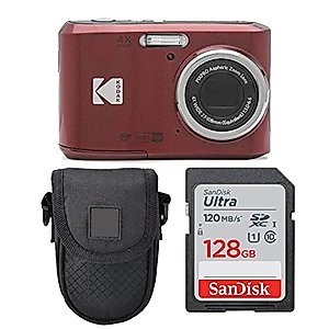 Kodak PIXPRO FZ45 Digital Camera + Point & Shoot Camera Case + Sandisk 128GB SDXC Memory Card…