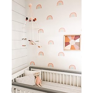 Rainbow Wall Decal | Nursery Decor | Kids Wall Sticker | Muted Boho Rainbow | Watercolor Rainbow Wall Sticker