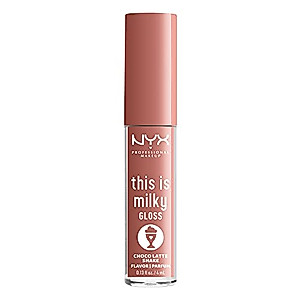 NYX PROFESSIONAL MAKEUP This Is Milky Gloss, Lip Gloss with 12 Hour Hydration, Vegan - Choco Latte Shake (Milk Chocolate)