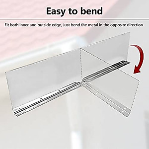 2 Pcs Rain Gutter Valley Splash Guards, Gutter Valley Splash Guards with 16 Screws, for House Residential Flat Shingle Roofs Corner