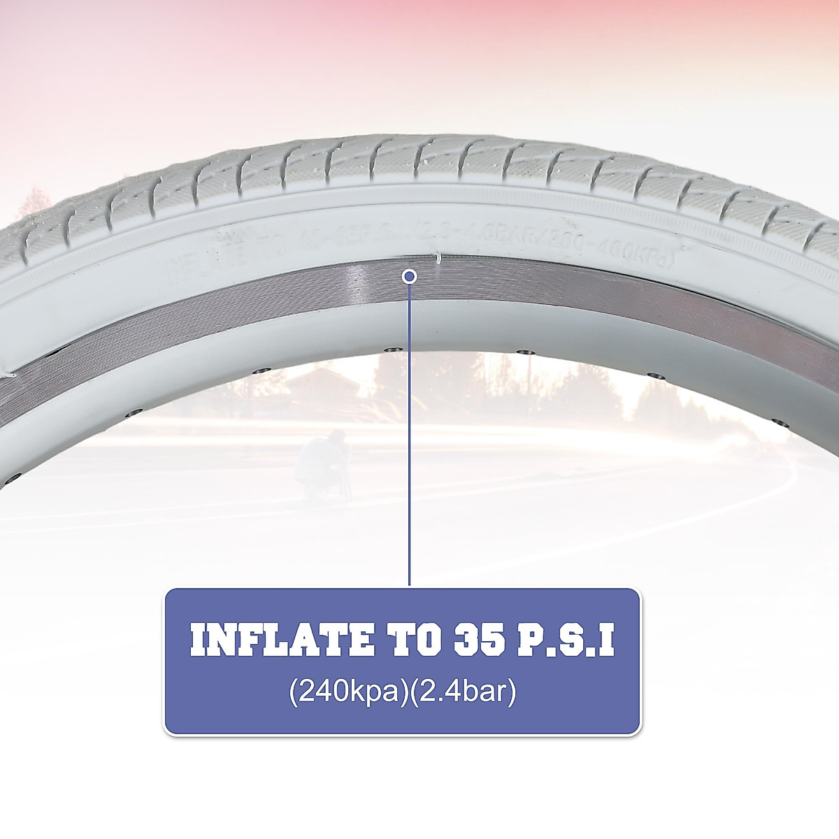 WEEROCK Two Pack 20 Inch 20 * 1.75 White Bicycle Tire,Bike Tyre for 20 Inch MTB, Kid Bike,Child Bicycle, Student Bike, Girl Bicycle, Tricycle.