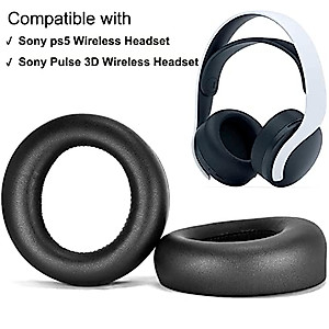 PS5 Ear Cushion - defean Replacement Ear Pads Pillow Cover Compatible with Sony ps5 Wireless Headphone, Pulse 3D Wireless Headset, Softer Protein Leather, High-Density Noise Cancelling Foam