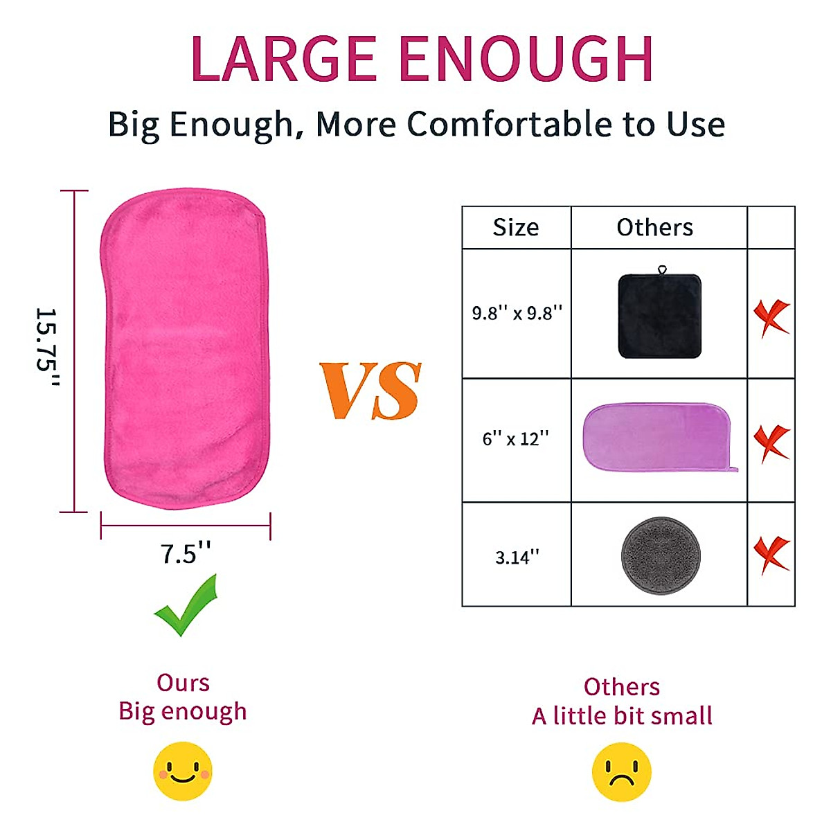 Makeup Remover Cloths 4 Count: Microfiber Reusable Fast Drying Washcloth, Face Towels for Women