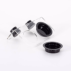 WACOOL Magnetic Reptile Ledge, Acrylic Gecko Feeding Ledge with 6PCS Cups, Reptile Food Water Feeder Dish for Geckos Iguana Chameleon Pets (White)