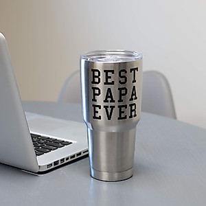 Elanze Designs Best Papa Ever 30 Oz Stainless Steel Travel Mug with Lid