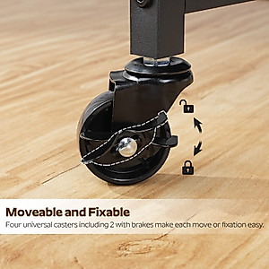 YATINEY Laundry Sorter, Laundry Hamper with Hanging Rack, Laundry Sorter 3 Section, Laundry Basket with Wheels, Hampers for Laundry, Laundry Basket Organizer for Laundry Room, Rustic Brown LS37BR