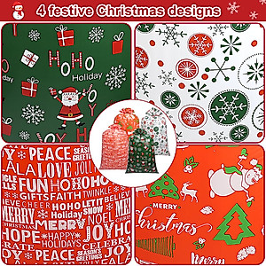 HRX Package Extra Large Christmas Gift Bags 56x36 inch, 4pcs Jumbo Gift Bags for Presents, Heavy Duty Plastic Wrapping Xmas Sack for Huge Gifts