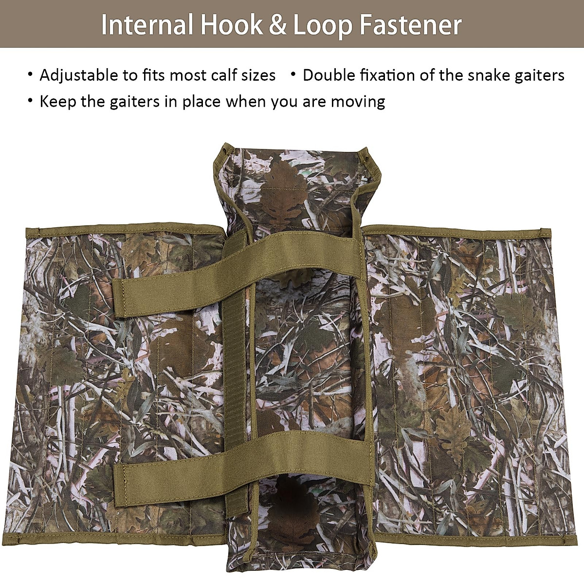 GearOZ Snake Gaiters Snake Chaps, Waterproof Lower Legs Snake Guards, Snake Bite Protective Gaiters, Anti-Snake Boots for Men/Women, Adjustable Size for Hunting/Hiking/Farm Working, Camo