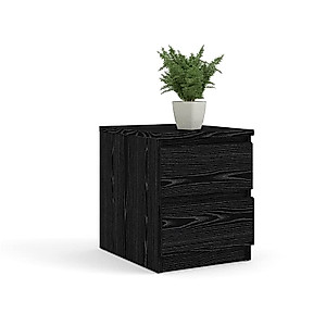 Tvilum Scottsdale 2 Drawer Nightstand, Black Wood Grain