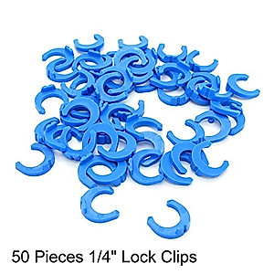 JIUWU 1/4 inch Locking Clips for RO Reverse Osmosis Water Filter Fittings Pack of 50