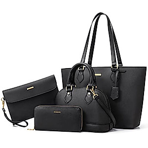 Bagsure Handbags for Women, 4PCS Purses and Wallet Set Shoulder Bags Casual Tote Satchel Crossbody Hobo Bags for Women Ladies