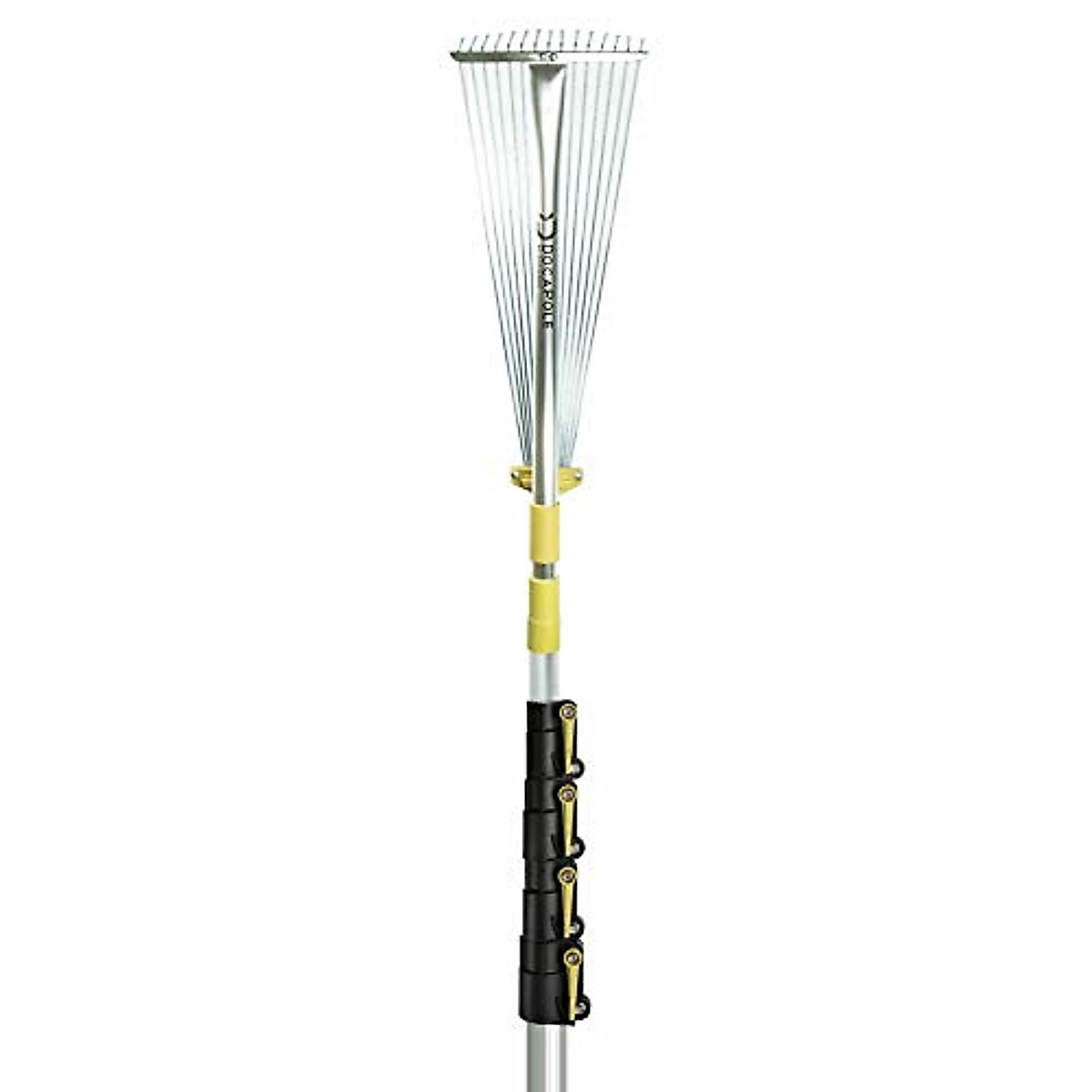 DOCAZOO - DocaPole Roof and Yard Rake Extension Pole - Adjustable, Telescopic, Clean Leaves, Sticks and Debris - 6 to 24 Foot