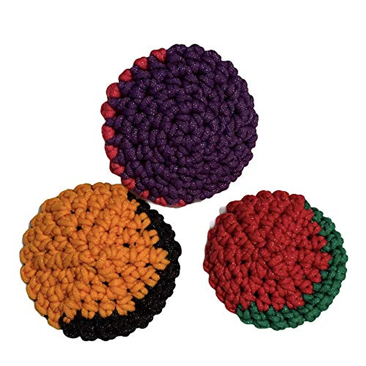 Handmade Nylon Kitchen Scrubbers - Pot Scrubbers - Sponge - Scouring Pad - Reusable - Scrubbies - set of 3 (or 4) - double thickness - large