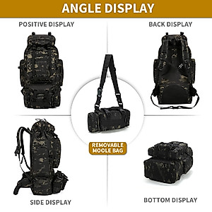 TianYaOutDoor Military Tactical Backpack Detachable Molle Bag Large capacity Rucksack Camping Hiking Backpack for Men Women