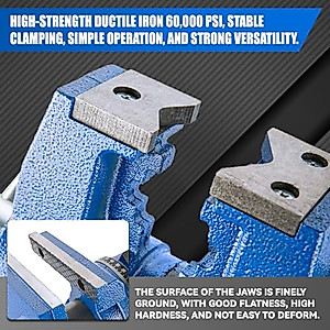 COGNATIVE 360° Multi-Purpose Bench Vise, Ductile Iron, Heavy Duty with Anvil, Clamp force 4000KG, Blue, 5-Inch