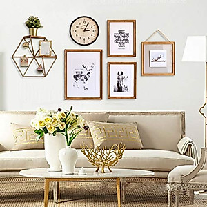 QUUL Golden Wall Shelf，Wall Mounted 2 Tier Metal Display Organizer Rack Holder Floating Shelves for Bedroom Living Room Kitchen Office