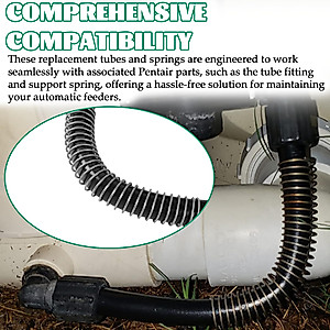 TonGass (2-Pack Flexible PVC Tubes Compatible with Pentair Rainbow Auto Feeder 320 and 322 Models - L 7 3/8” x 1/2” x 5/8”