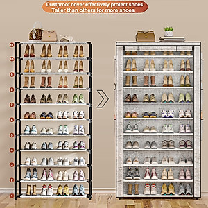 OYREL Shoe Rack 10Tier Large Capacity 50-56Pairs Beautiful Tall Shoe Shelf Free Standing Storage Cabinet Entryway Closet
