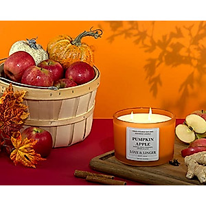 Pumpkin Apple Candle | Fall Candles | Luxury Soy & Beeswax Candles for Home | 16 oz. Large Jar 3 Wick Candle | Thanksgiving Candle | Fall Scented Candle | Autumn Candles